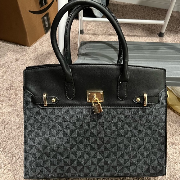 Bags | Beautiful Large Black 3 Compartment Handbag With Matching Wallet ...